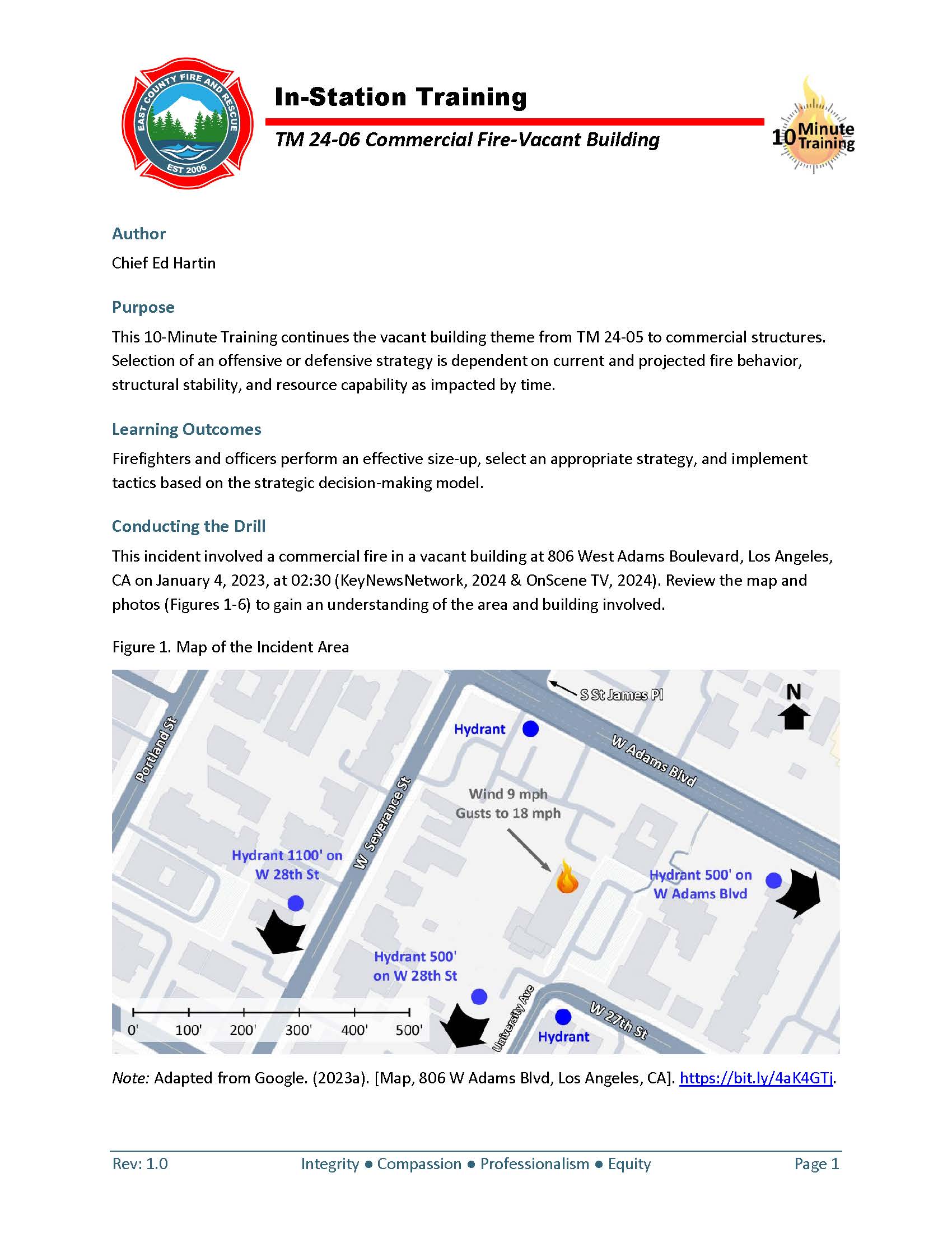 24-06 Commercial Fire-Vacant Building – Command Competence