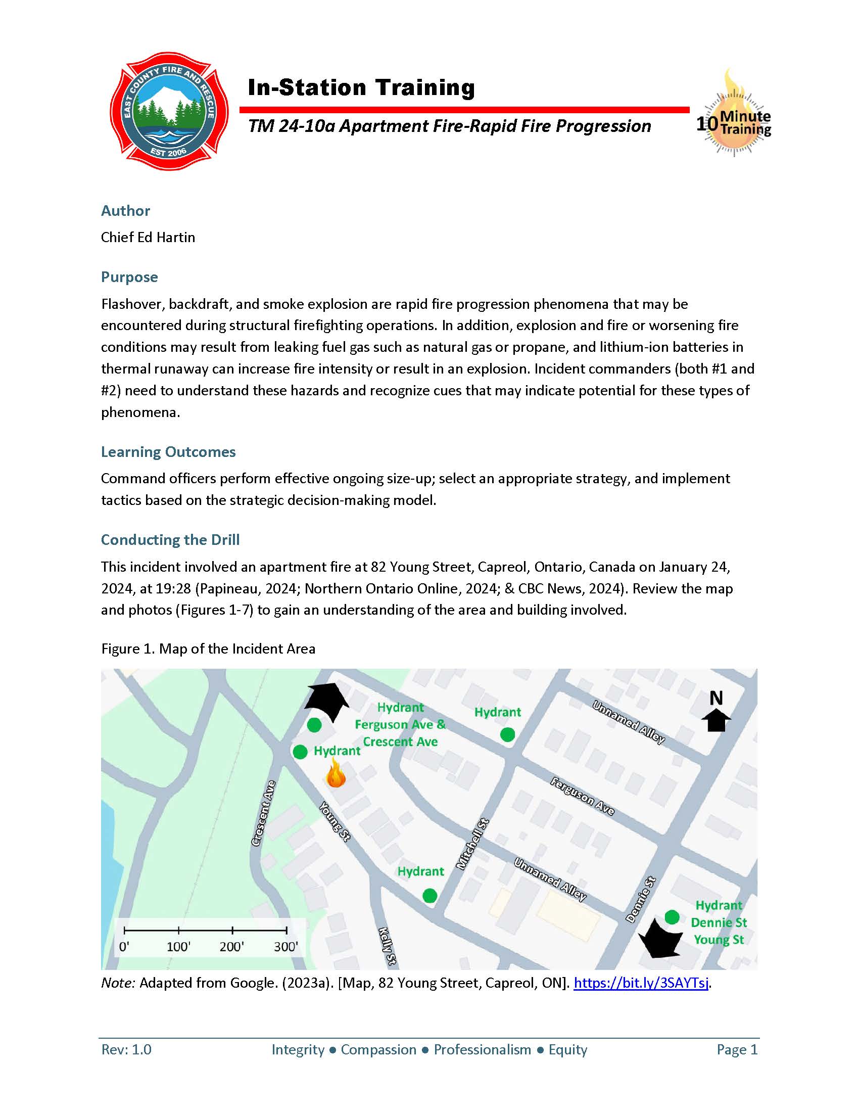 24-10a Apartment Fire-Rapid Fire Progression - 10-Minute Training Tactical Decision Game